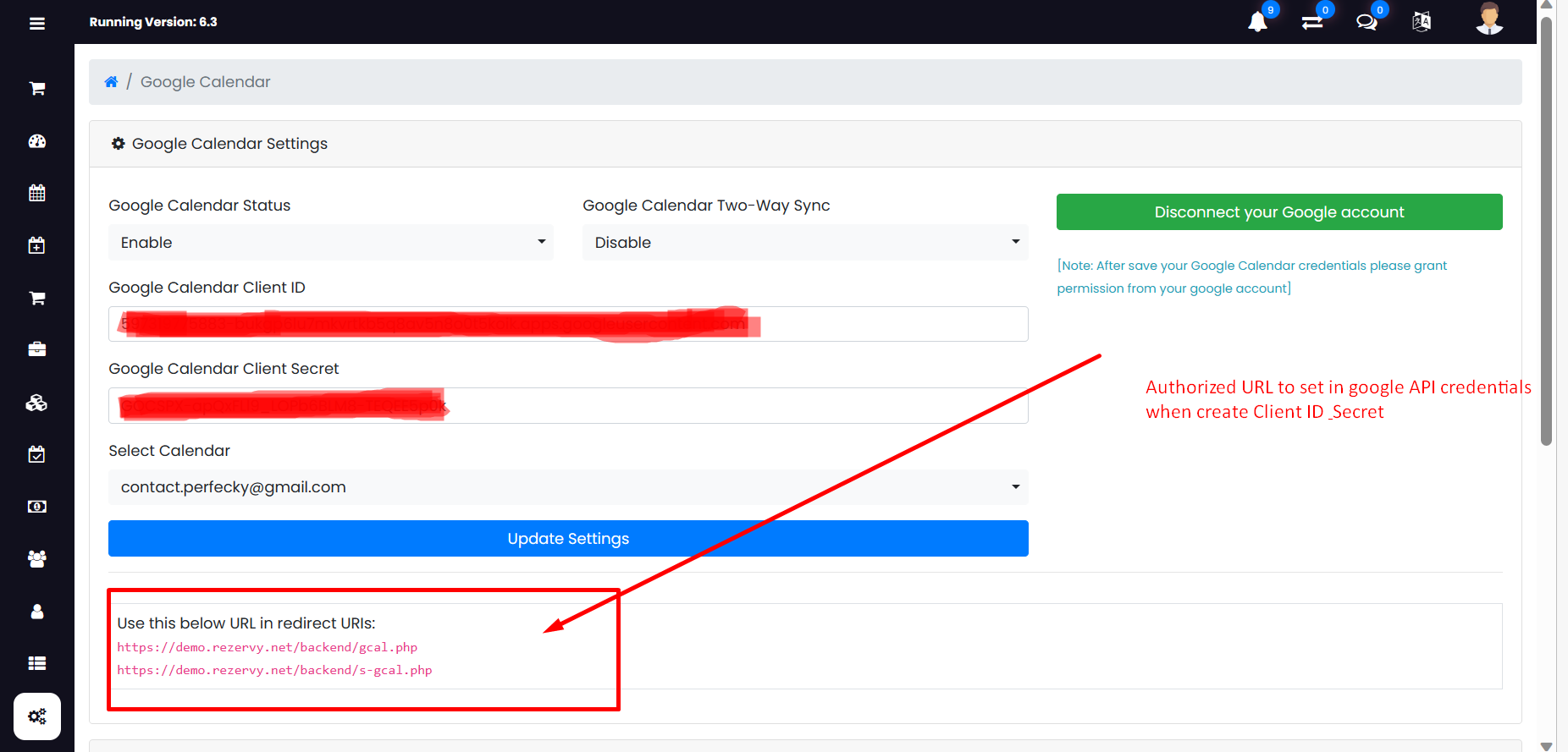How to find Google Calendar API credentials? Rezervy Online Appointment ...