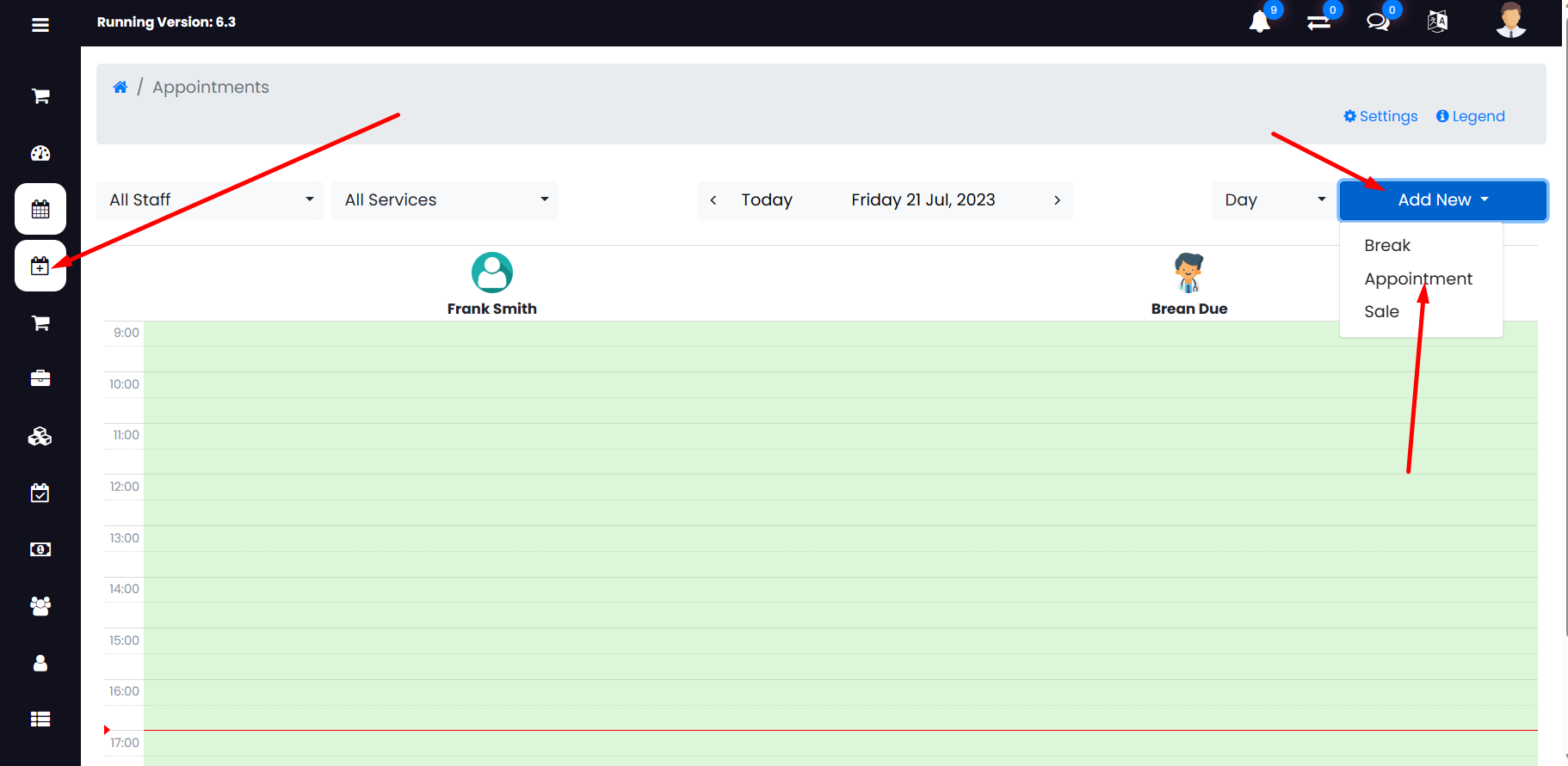 Manual booking in Rezervy Online Appointment Booking Software